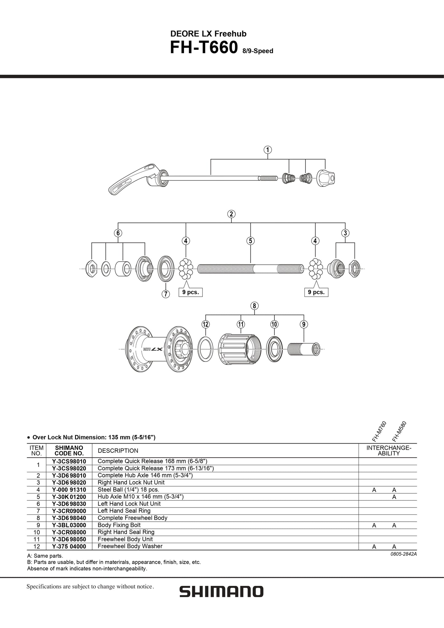 SHIMANO Deore LX FH-T660 Freehub 8/9-Speed Freewheel Body Unit - – Pit ...