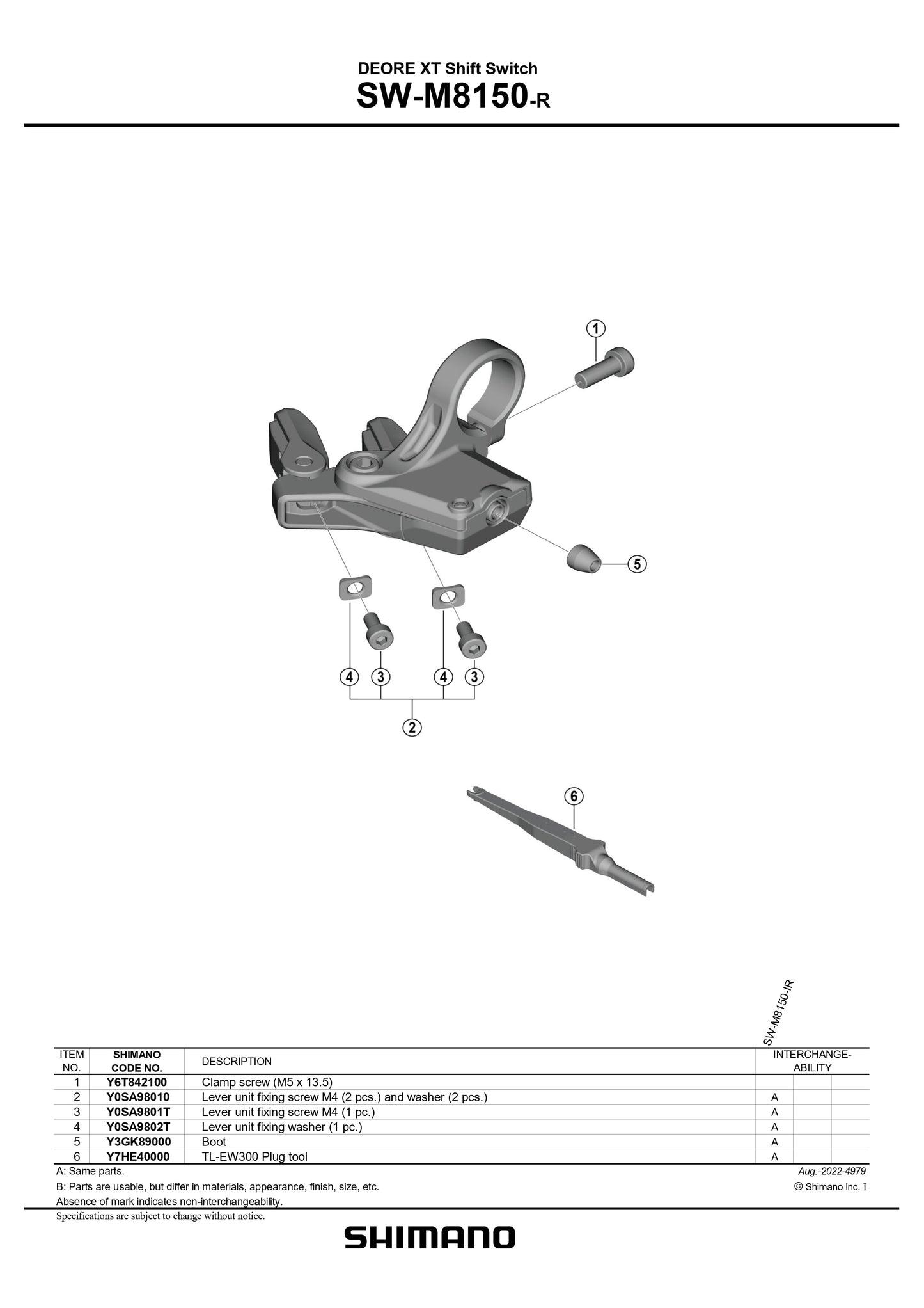 SHIMANO Deore XT Di2 SW-M8150 Shift Switch Right 11/12 Speed – Pit Crew ...
