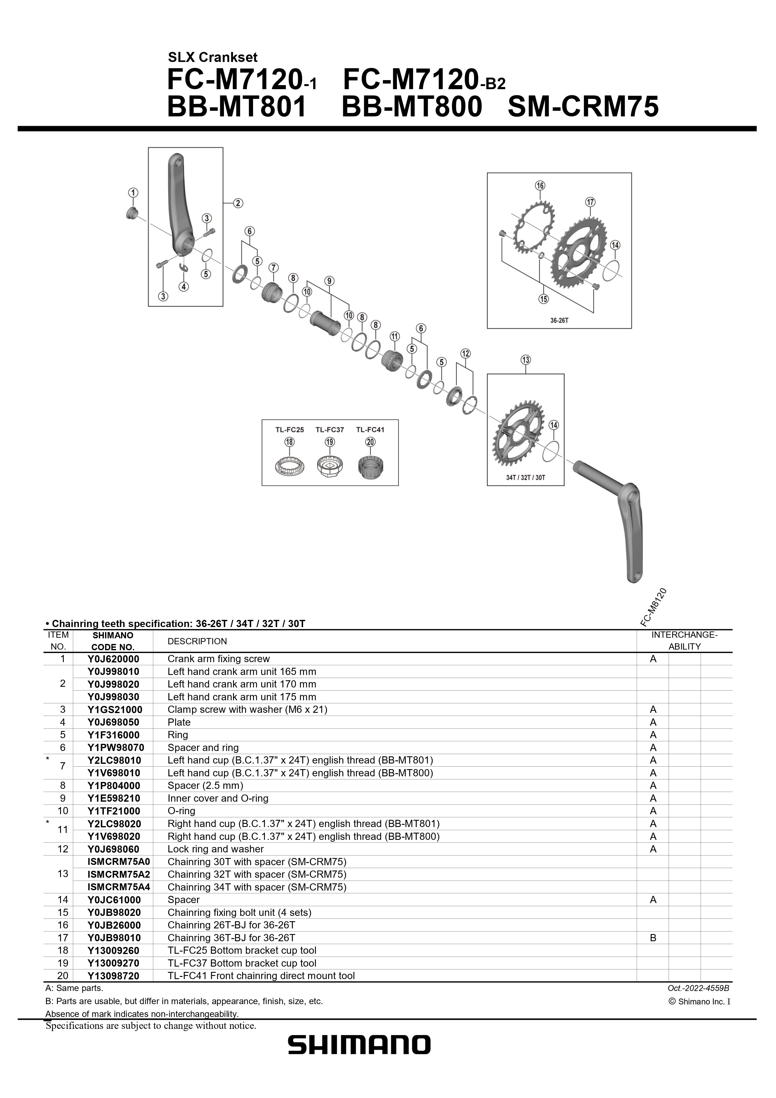 SHIMANO SLX FC-M7120-1 Hollowtech II Boost Black Crank Arms Only – Pit Crew Cycles