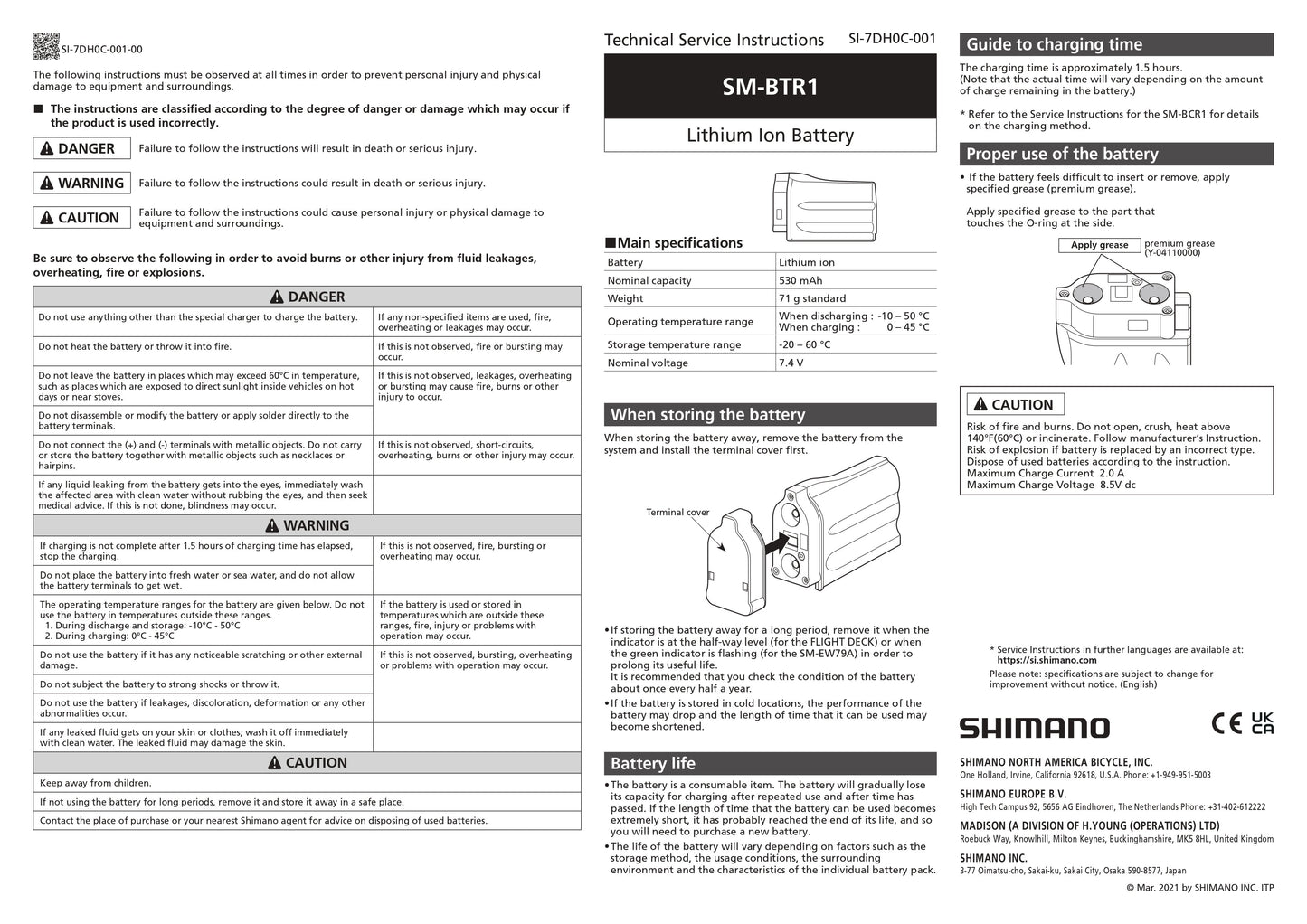 SHIMANO SM-BTR1 DI2 External Built-In Type Battery 689228289635 – Pit ...