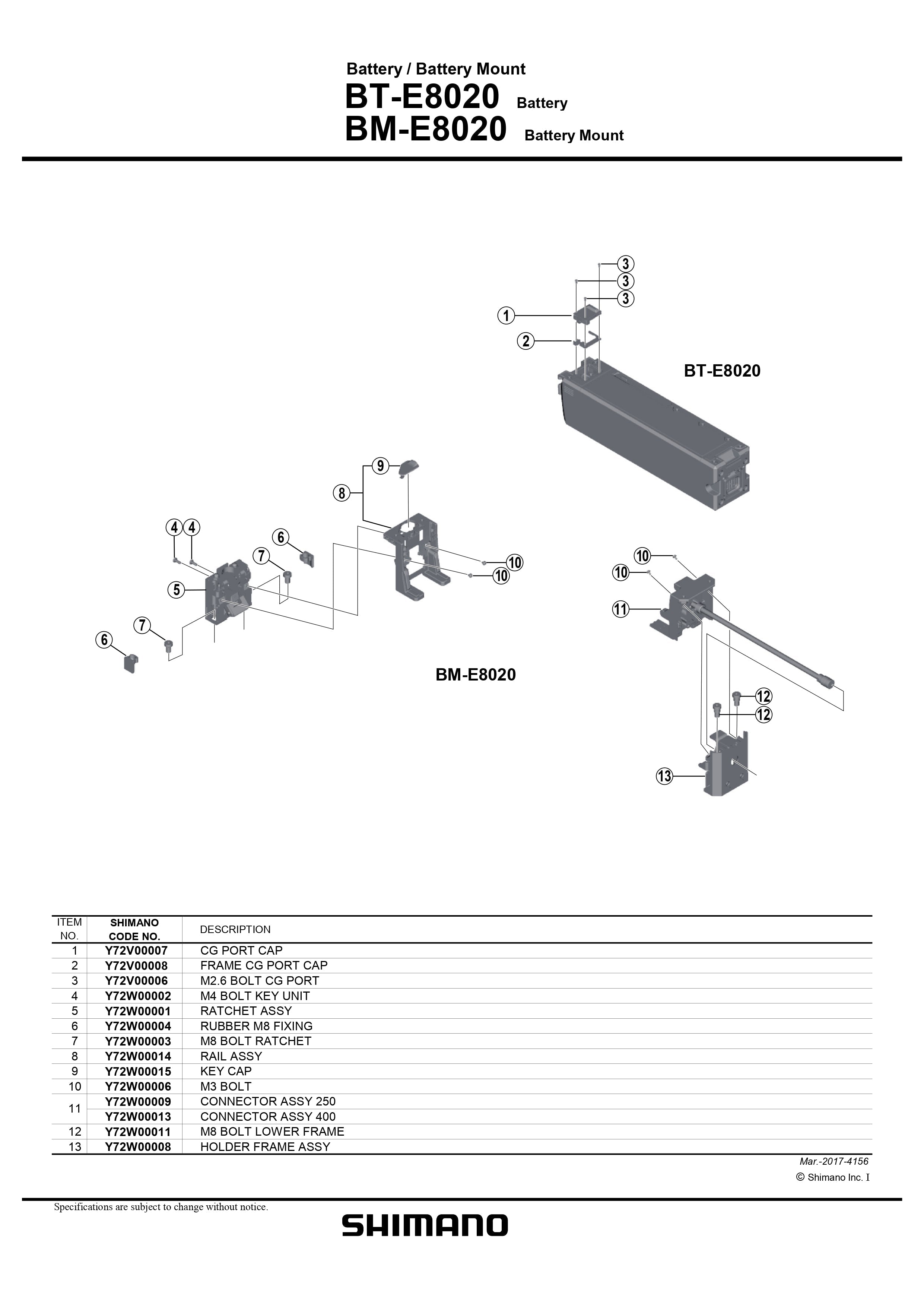 SHIMANO STEPS BM-E8020 Black Battery Mount for BT-E8020 Battery – Pit ...